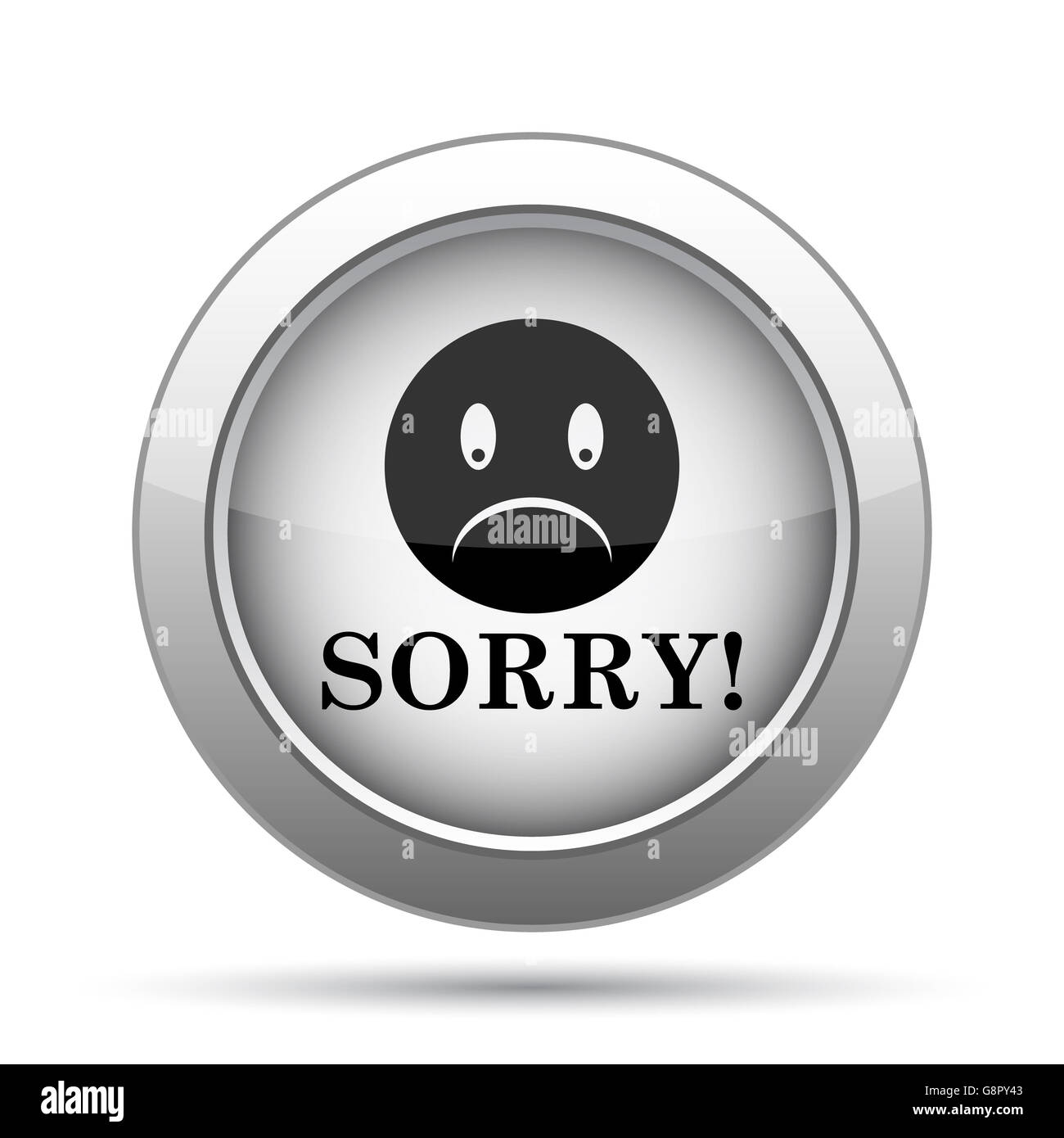 Sorry icon. Internet button on white background Stock Photo - Alamy