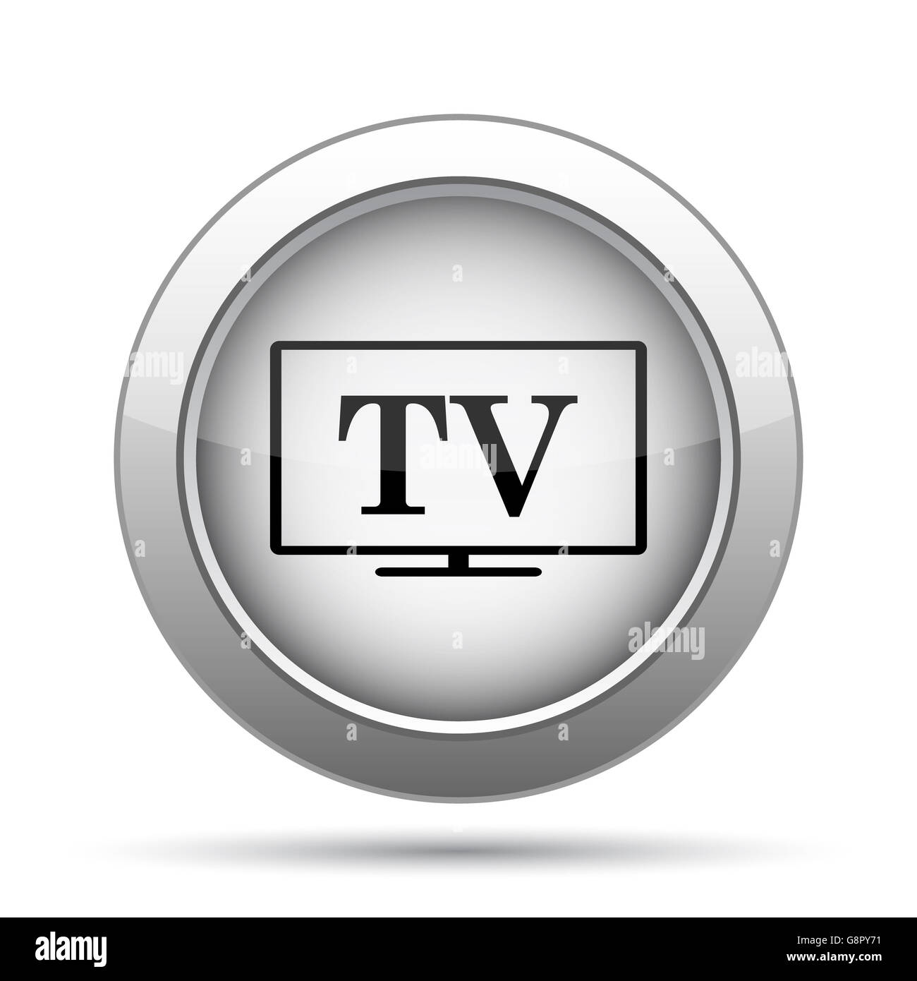 TV icon. Internet button on white background Stock Photo - Alamy