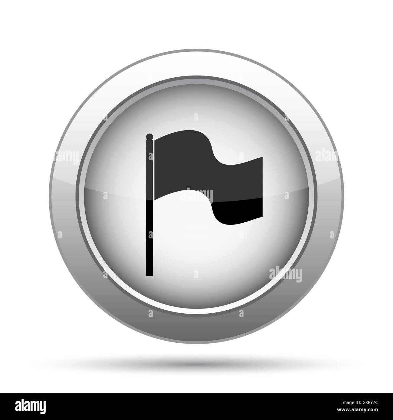 Flag icon. Internet button on white background Stock Photo - Alamy