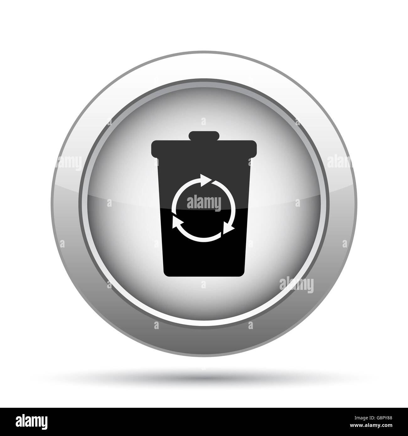 Recycle bin icon. Internet button on white background Stock Photo - Alamy