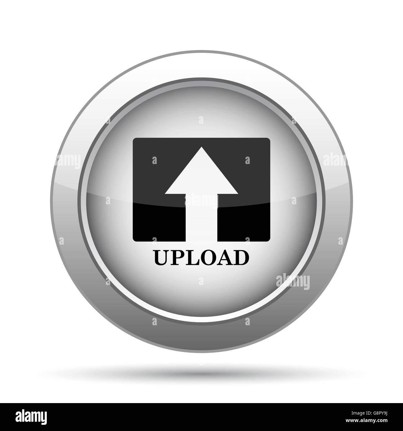 Upload icon. Internet button on white background Stock Photo - Alamy