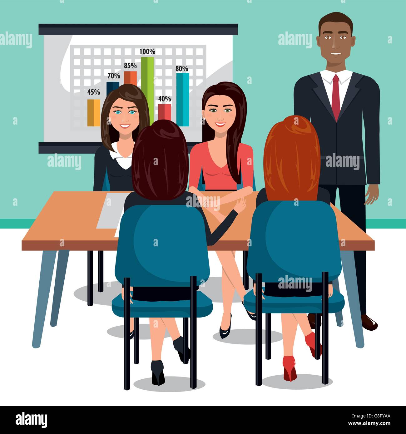 business people in training process isolated icon design Stock Vector ...