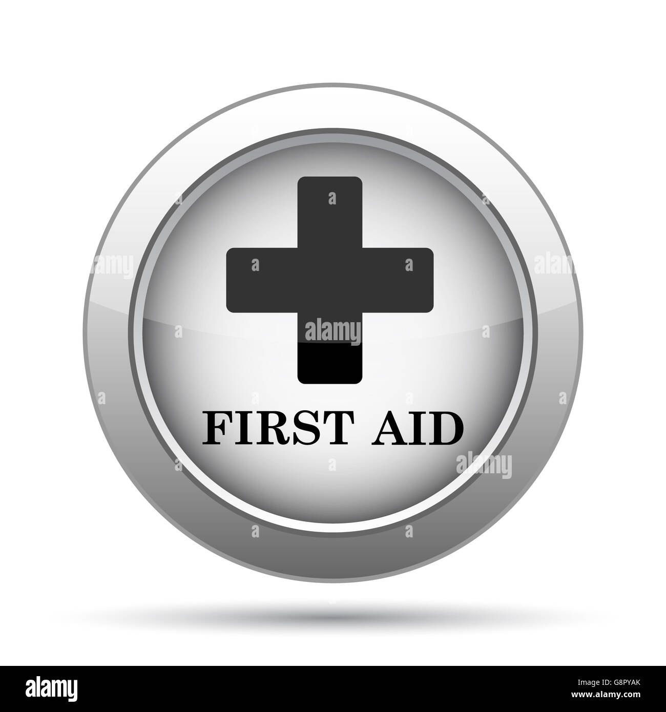 First aid icon. Internet button on white background Stock Photo - Alamy
