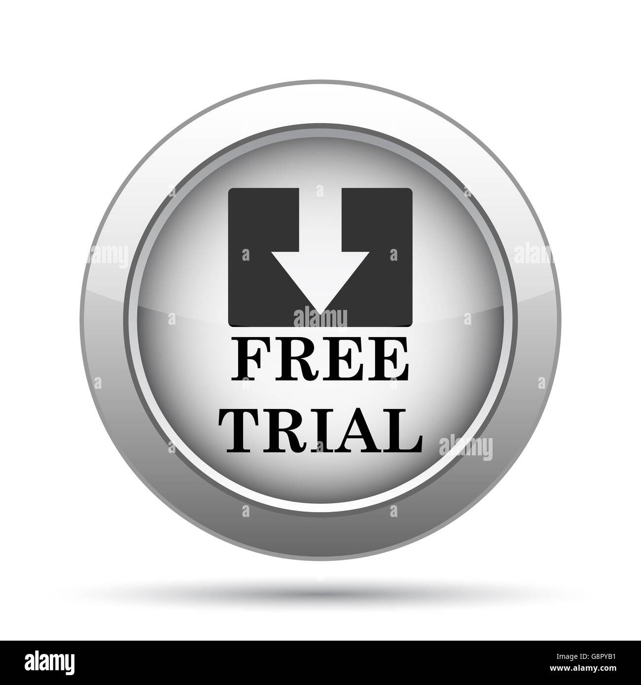 Free trial icon. Internet button on white background Stock Photo - Alamy