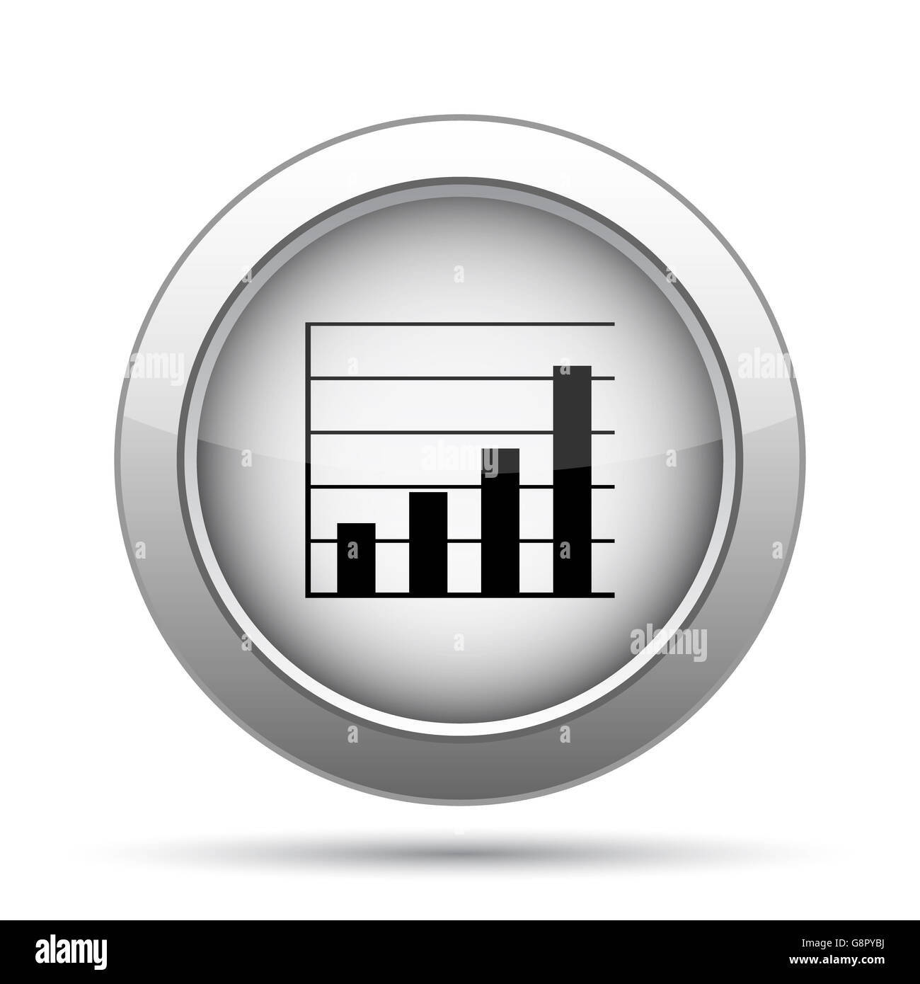 Chart bars icon. Internet button on white background Stock Photo - Alamy