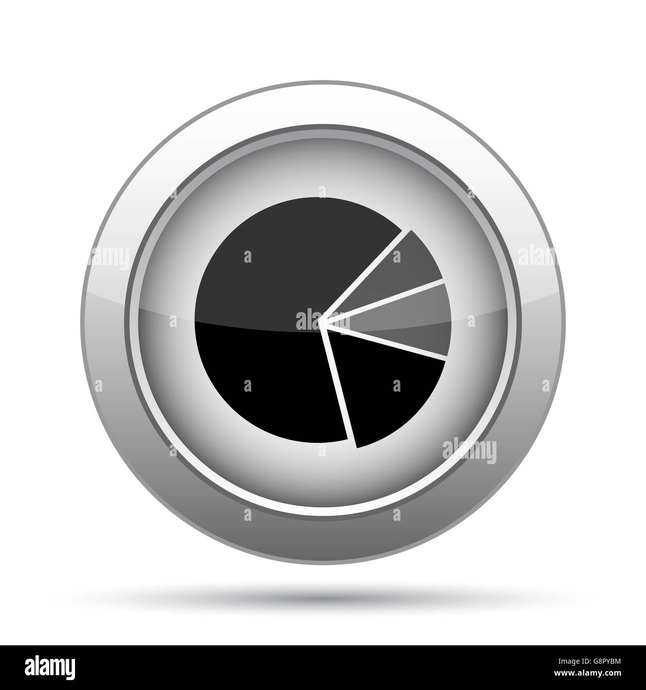 Chart pie icon. Internet button on white background Stock Photo - Alamy