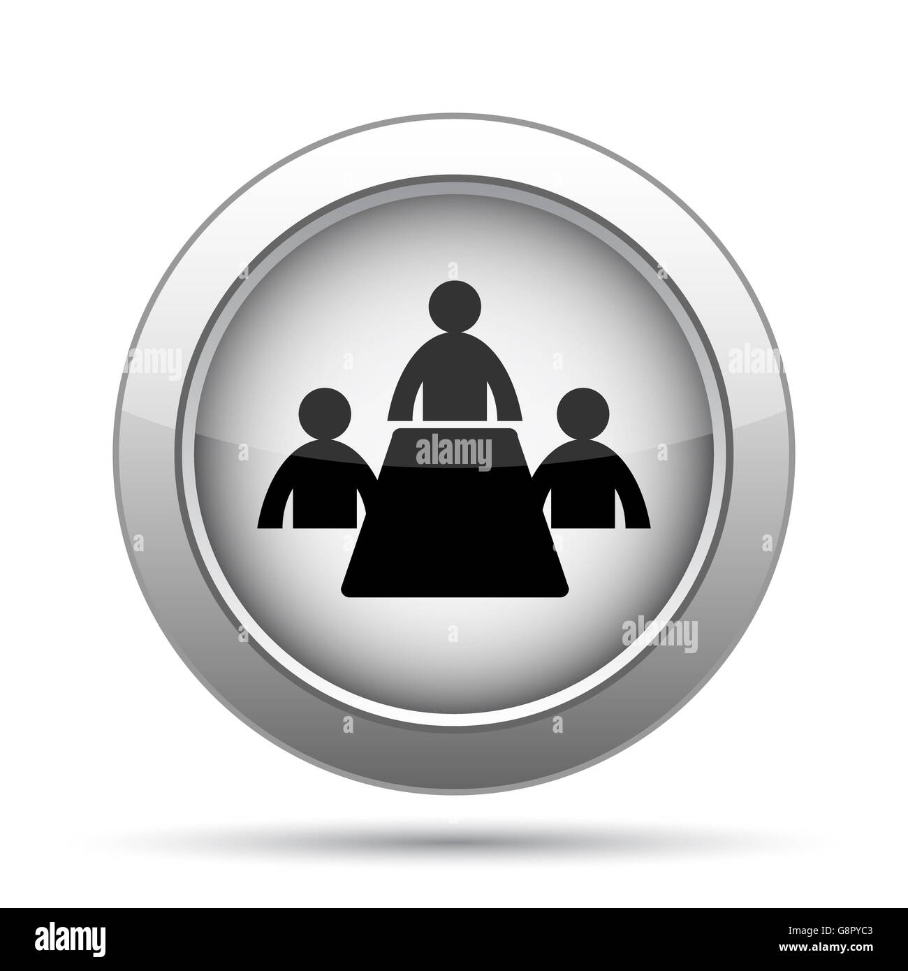 Meeting room icon. Internet button on white background Stock Photo - Alamy