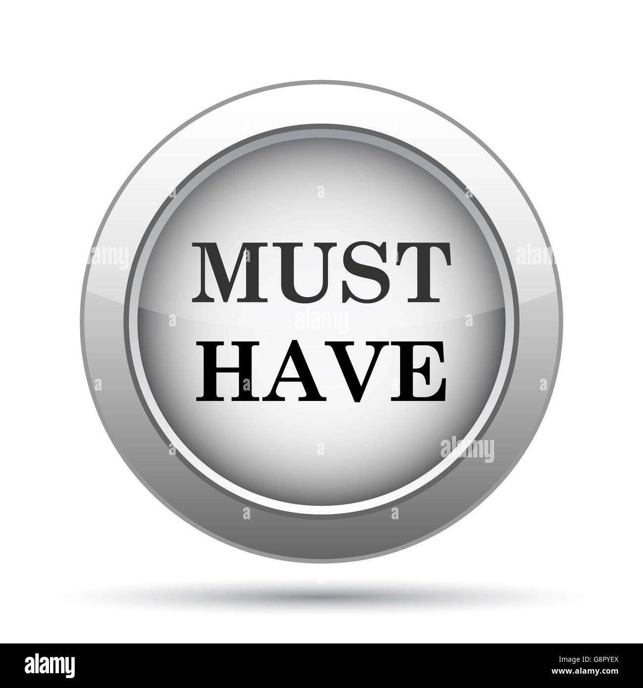 Must have icon. Internet button on white background Stock Photo - Alamy