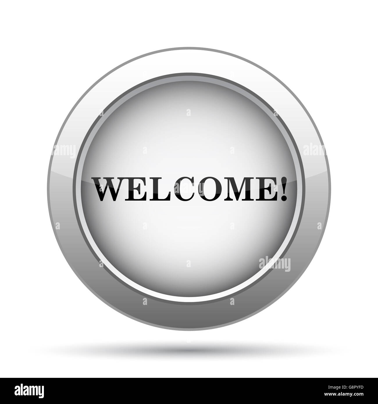 Welcome icon. Internet button on white background Stock Photo - Alamy