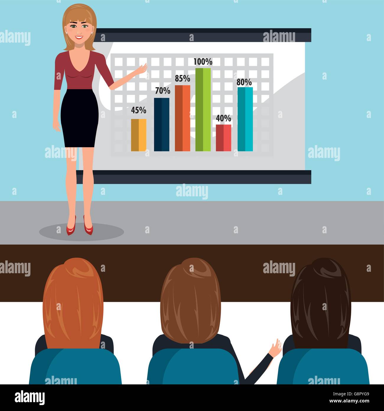 businesspeople in training process isolated icon design Stock Vector ...