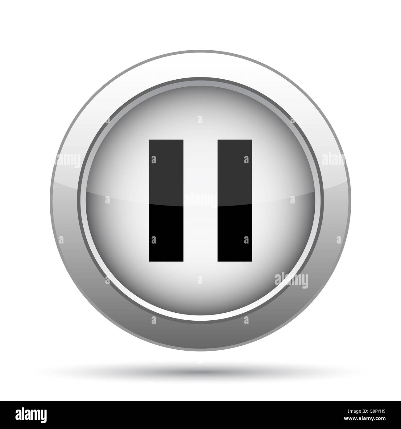 Pause icon. Internet button on white background Stock Photo - Alamy