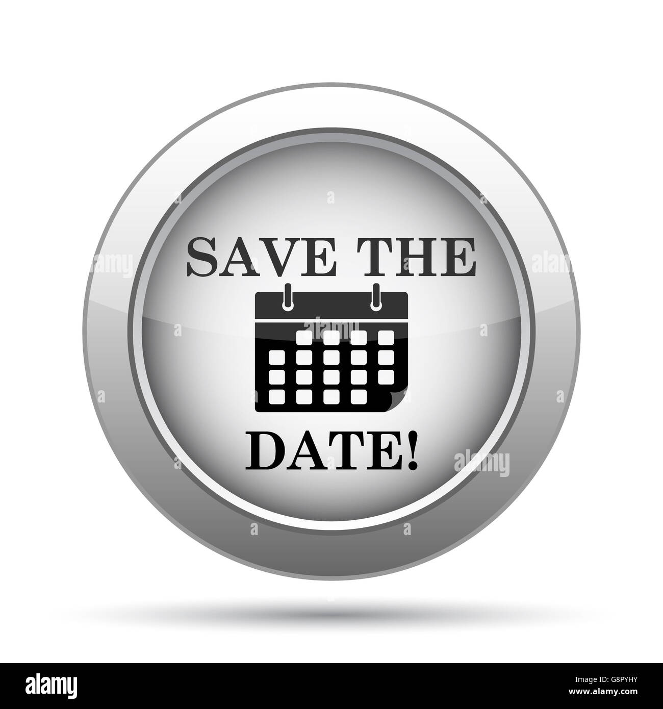Save the date icon. Internet button on white background Stock Photo - Alamy
