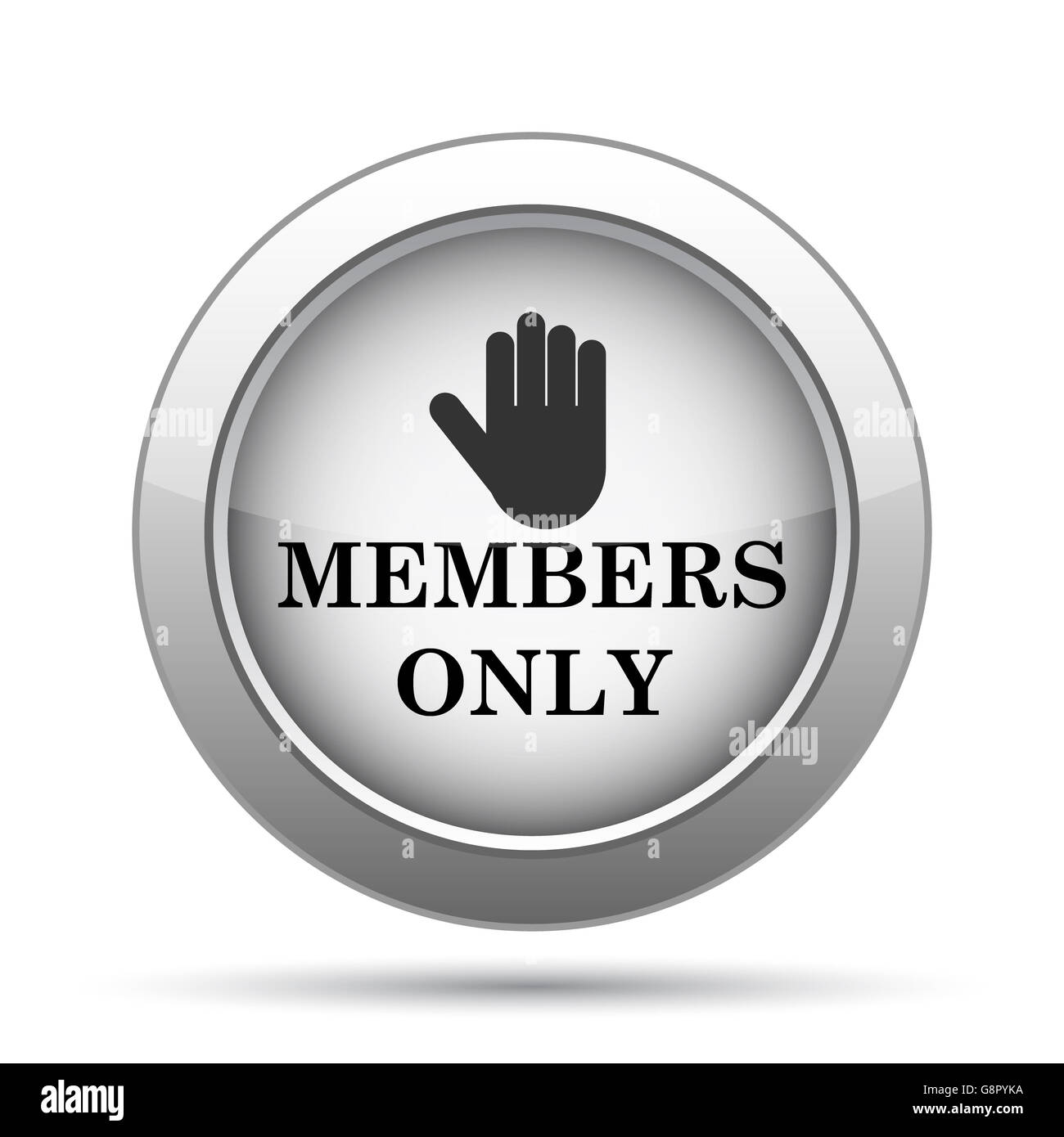 Members only icon. Internet button on white background Stock Photo - Alamy