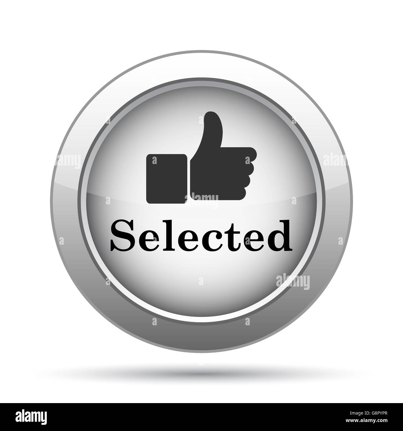 Selected icon. Internet button on white background Stock Photo - Alamy