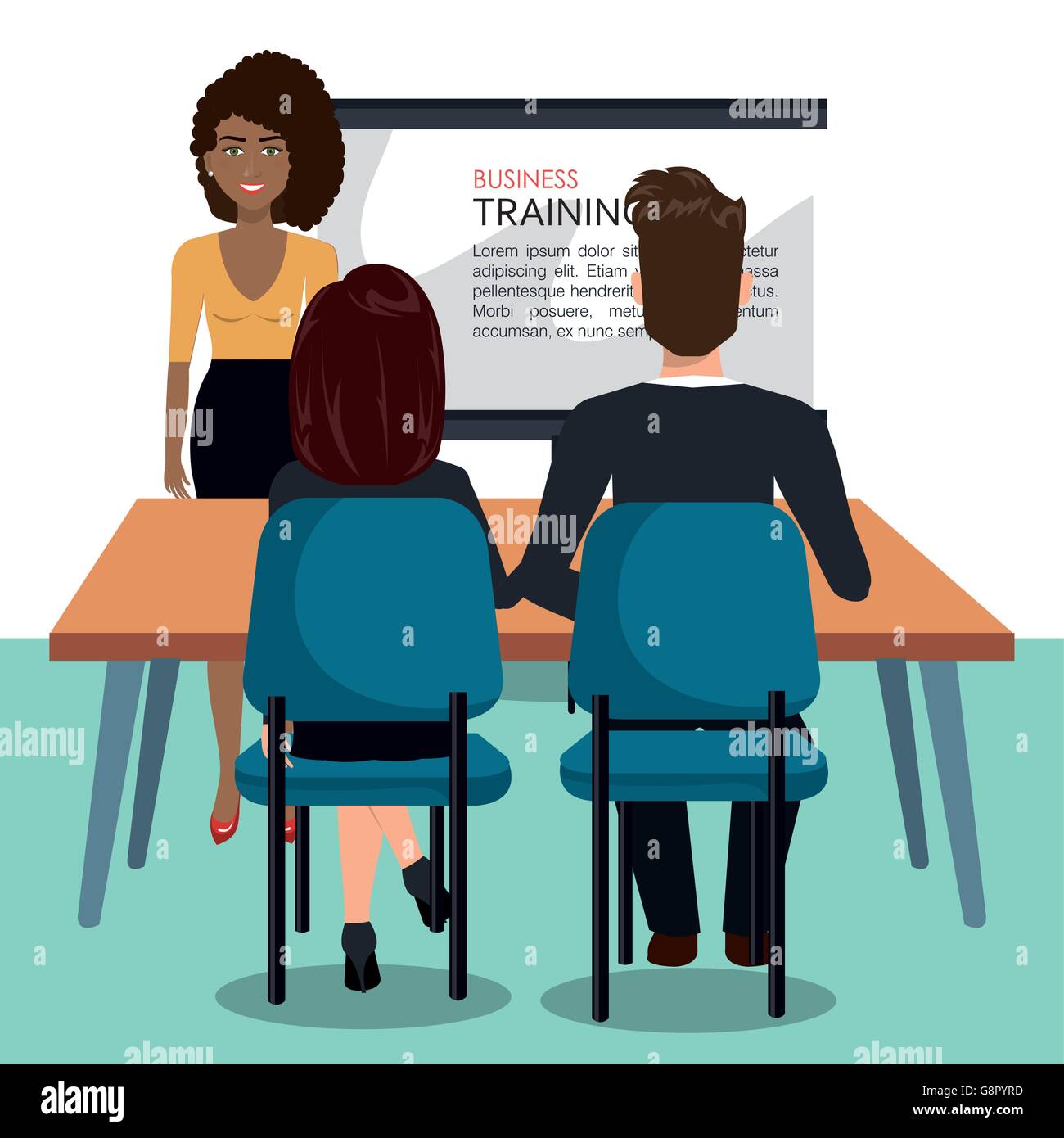 businesspeople in training process isolated icon design Stock Vector ...