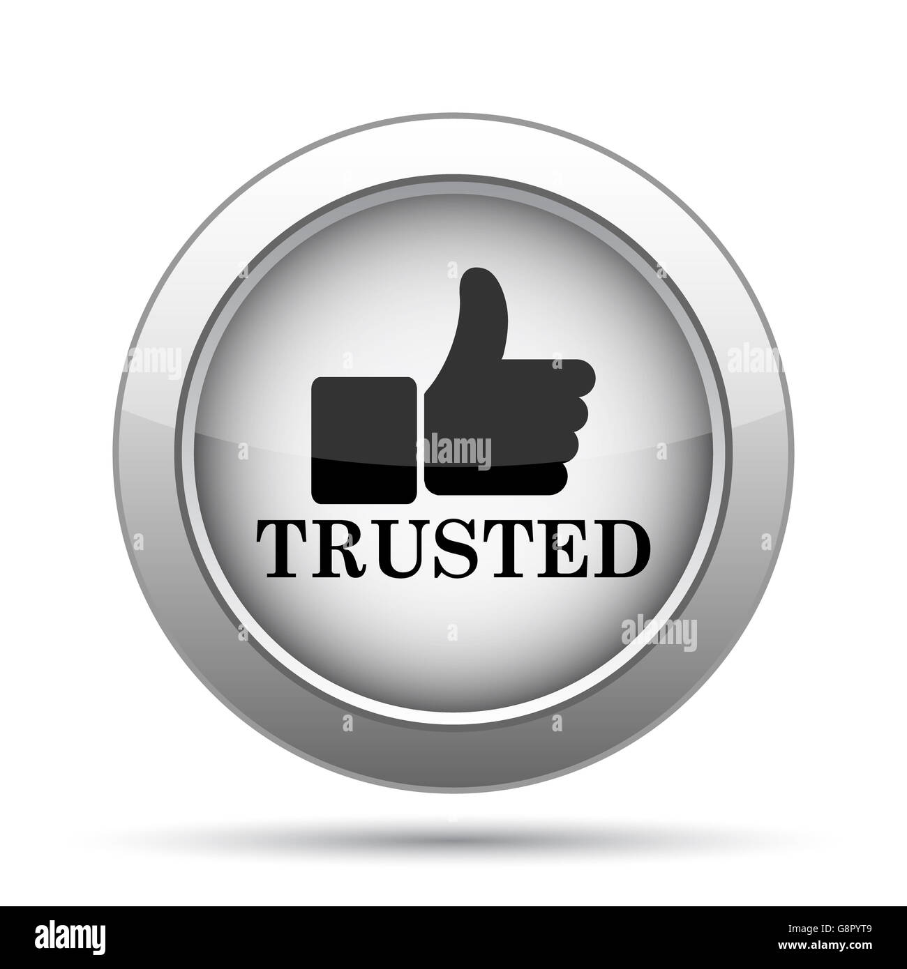 Trusted icon. Internet button on white background Stock Photo - Alamy
