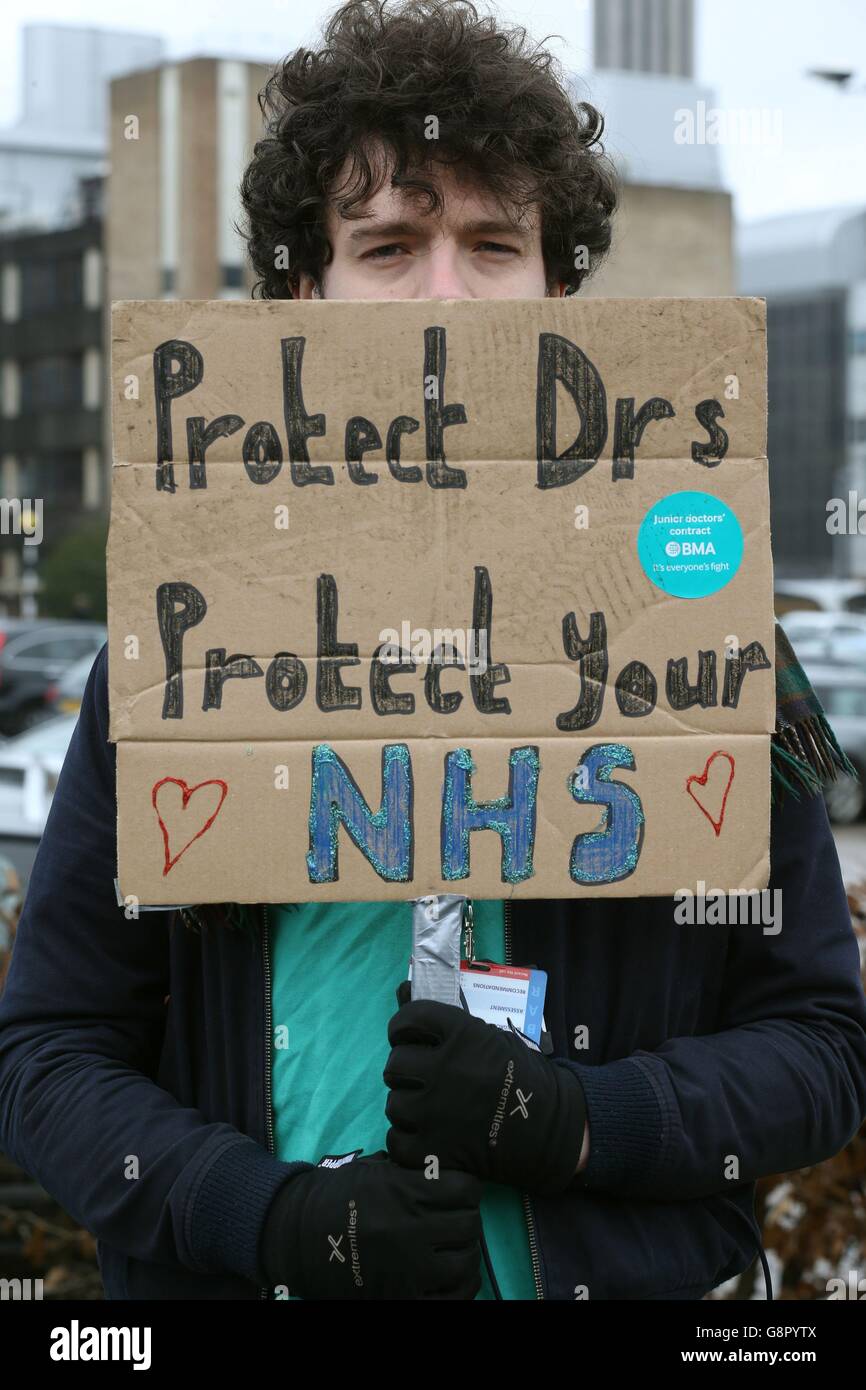 Dr Peter Swann on the picket line outside Addenbrooke's Hospital in ...