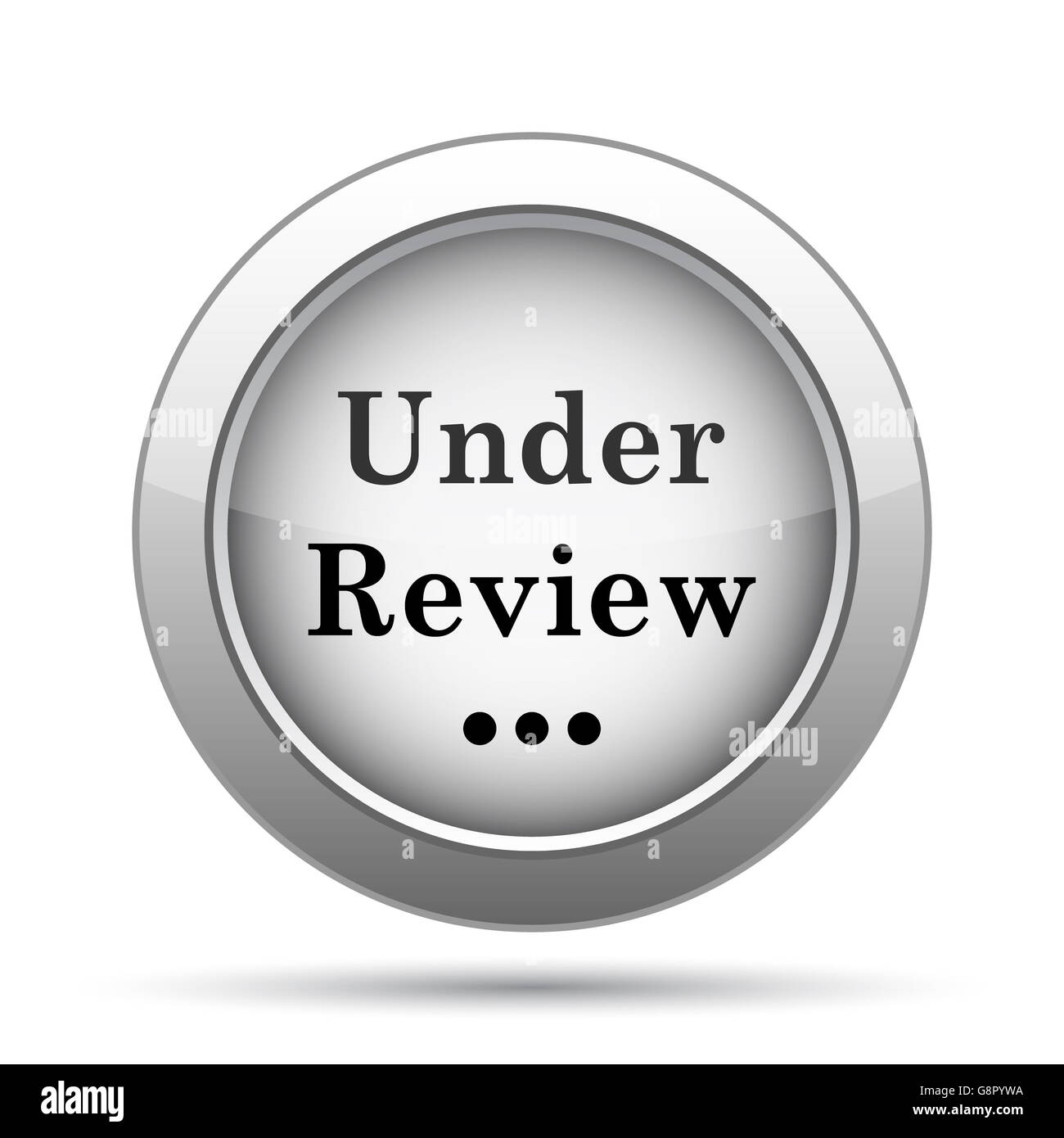 Under review icon. Internet button on white background Stock Photo - Alamy