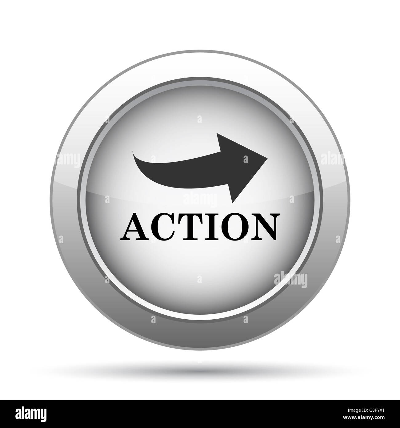 Action icon. Internet button on white background Stock Photo - Alamy