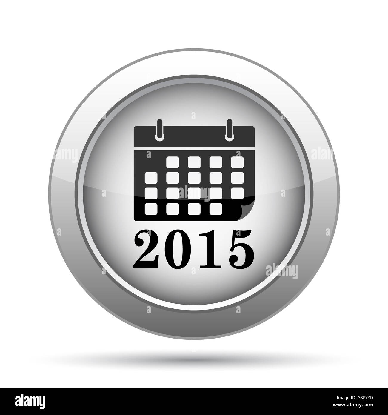 2015 calendar icon. Internet button on white background Stock Photo - Alamy