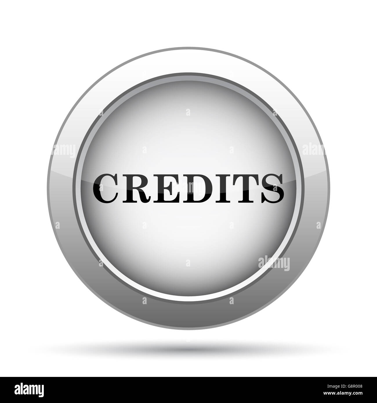 Credits icon. Internet button on white background Stock Photo - Alamy