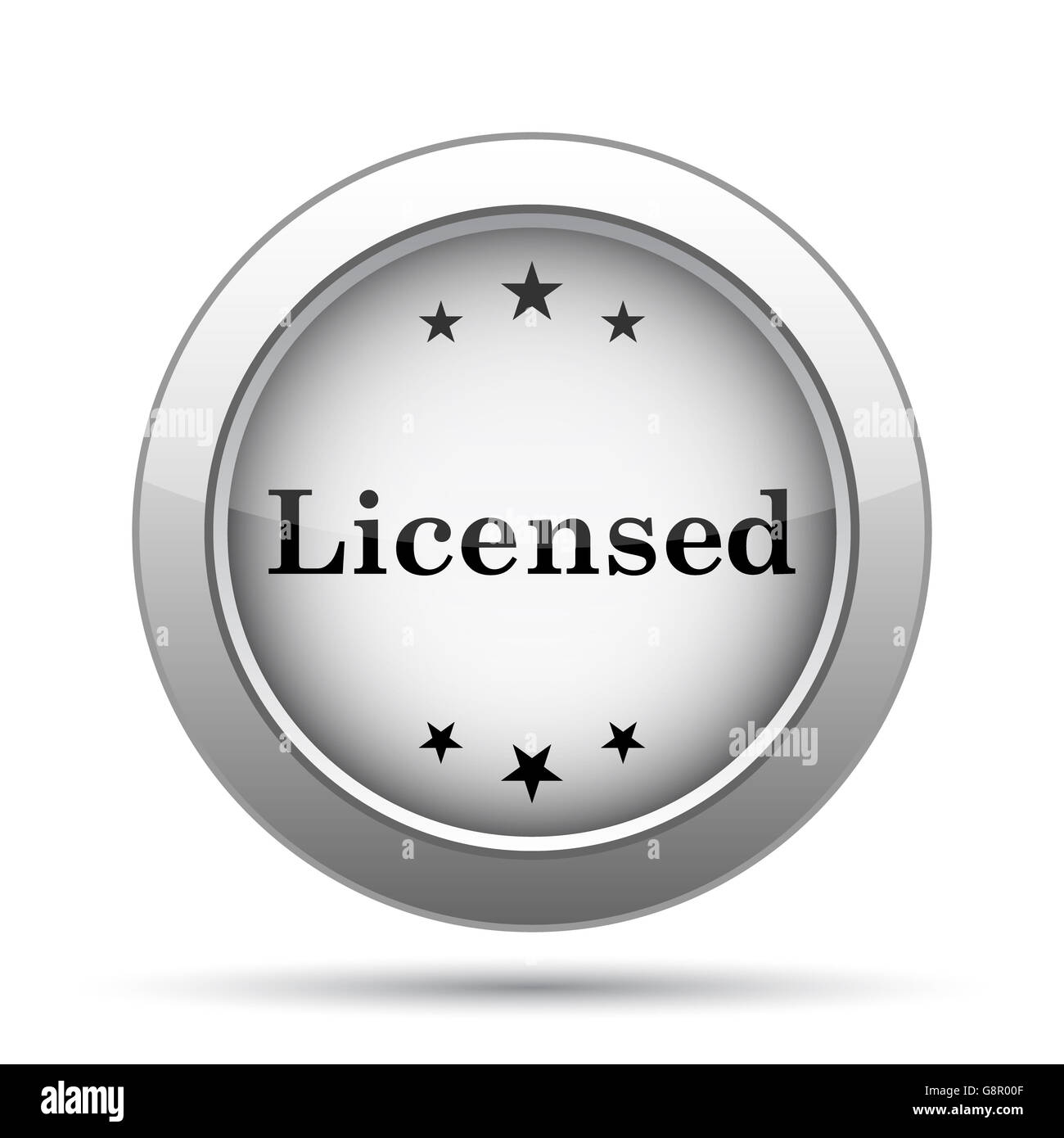 Licensed icon. Internet button on white background Stock Photo - Alamy