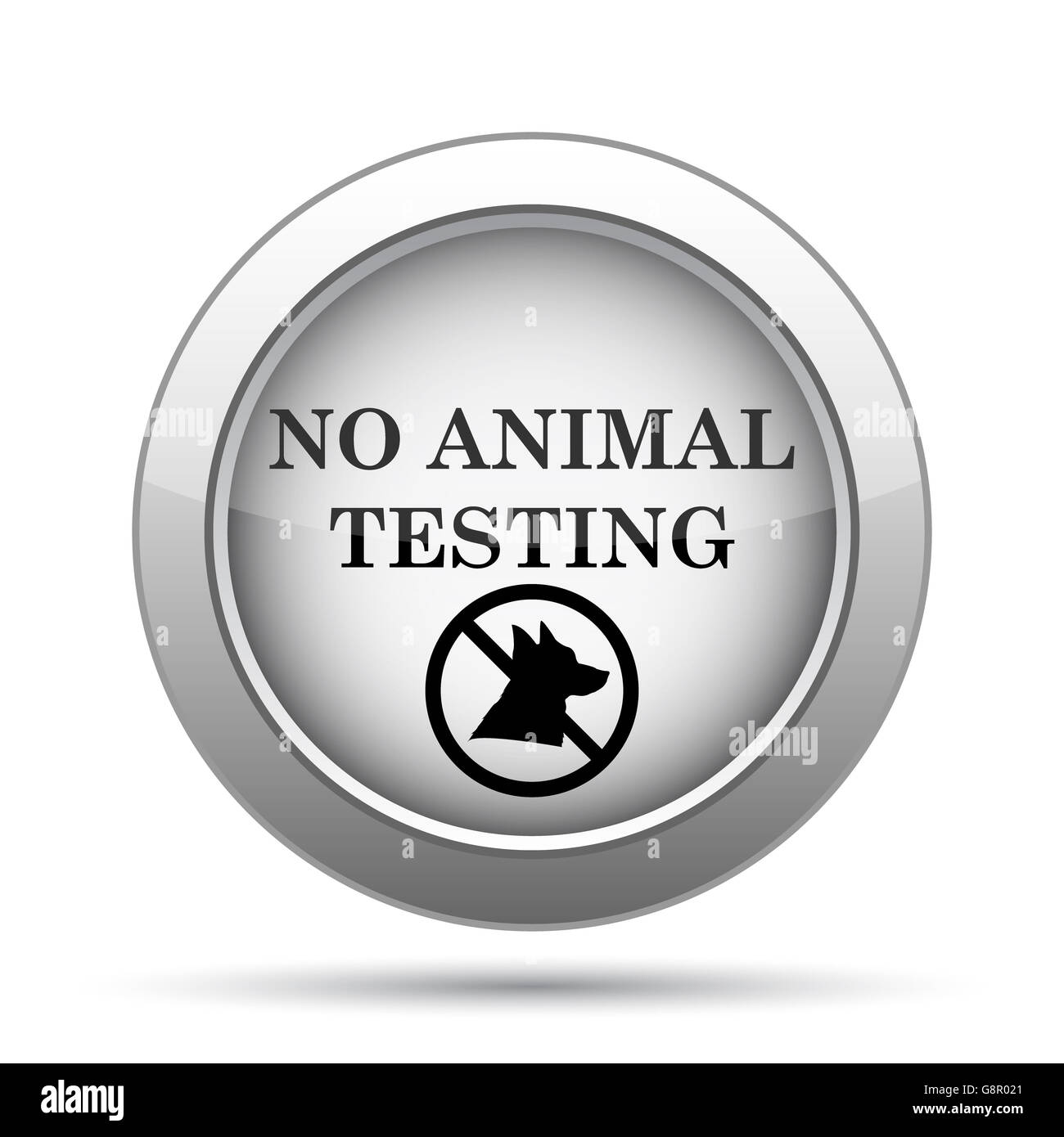 No animal testing icon. Internet button on white background Stock Photo ...