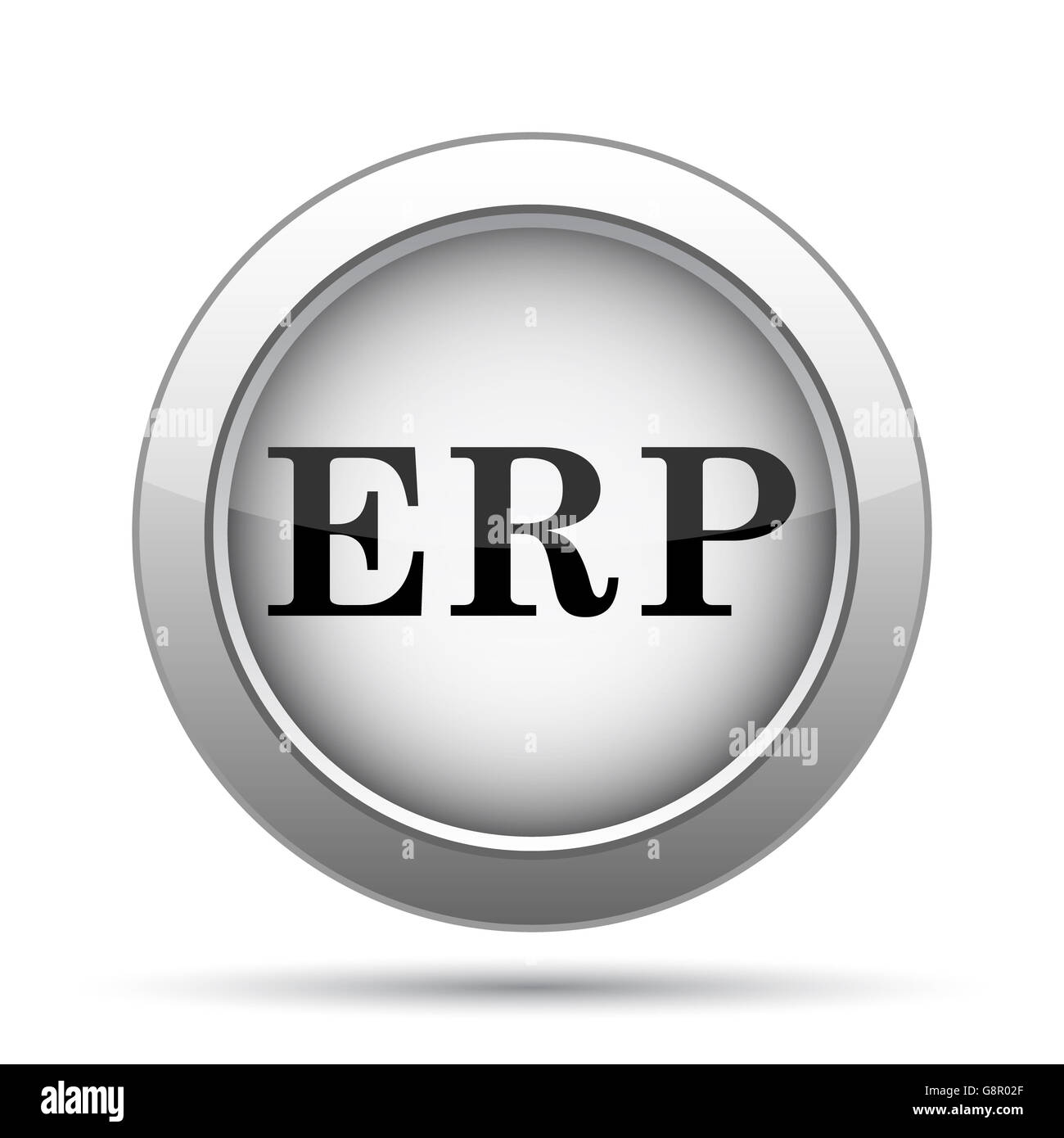ERP icon. Internet button on white background Stock Photo - Alamy