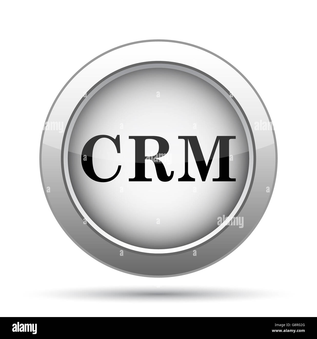 CRM icon. Internet button on white background Stock Photo - Alamy