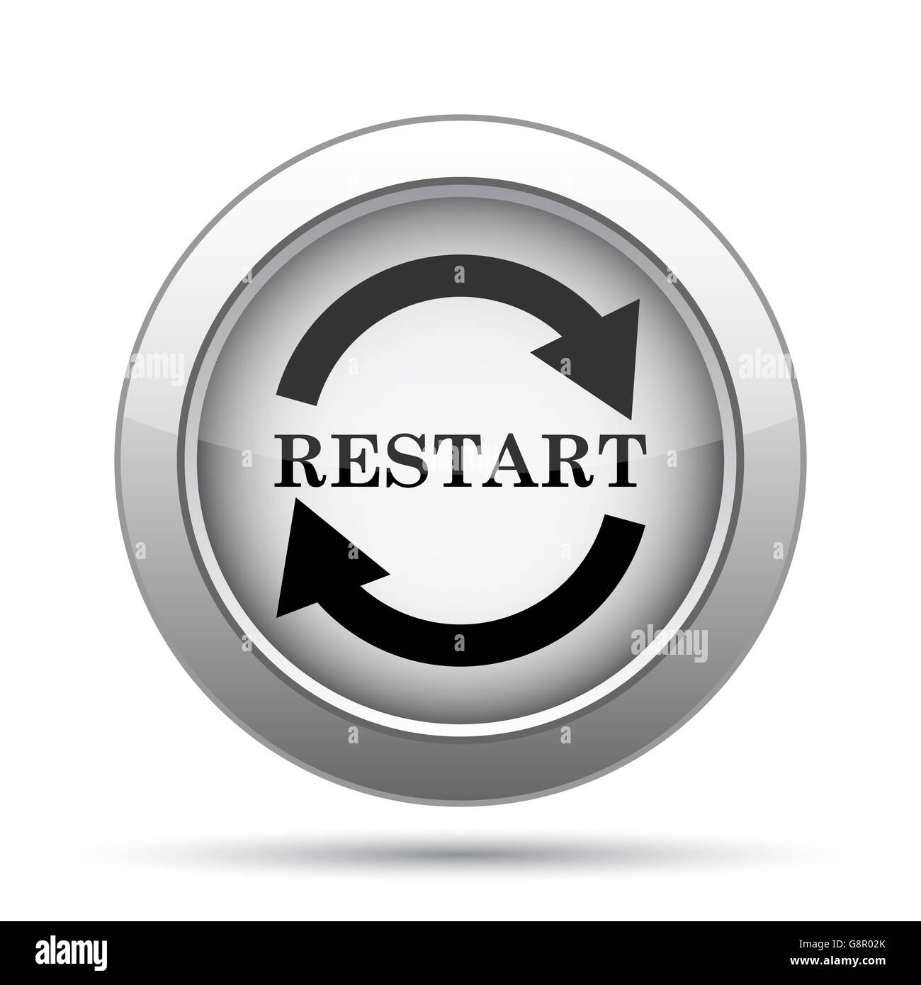 Restart icon. Internet button on white background Stock Photo - Alamy