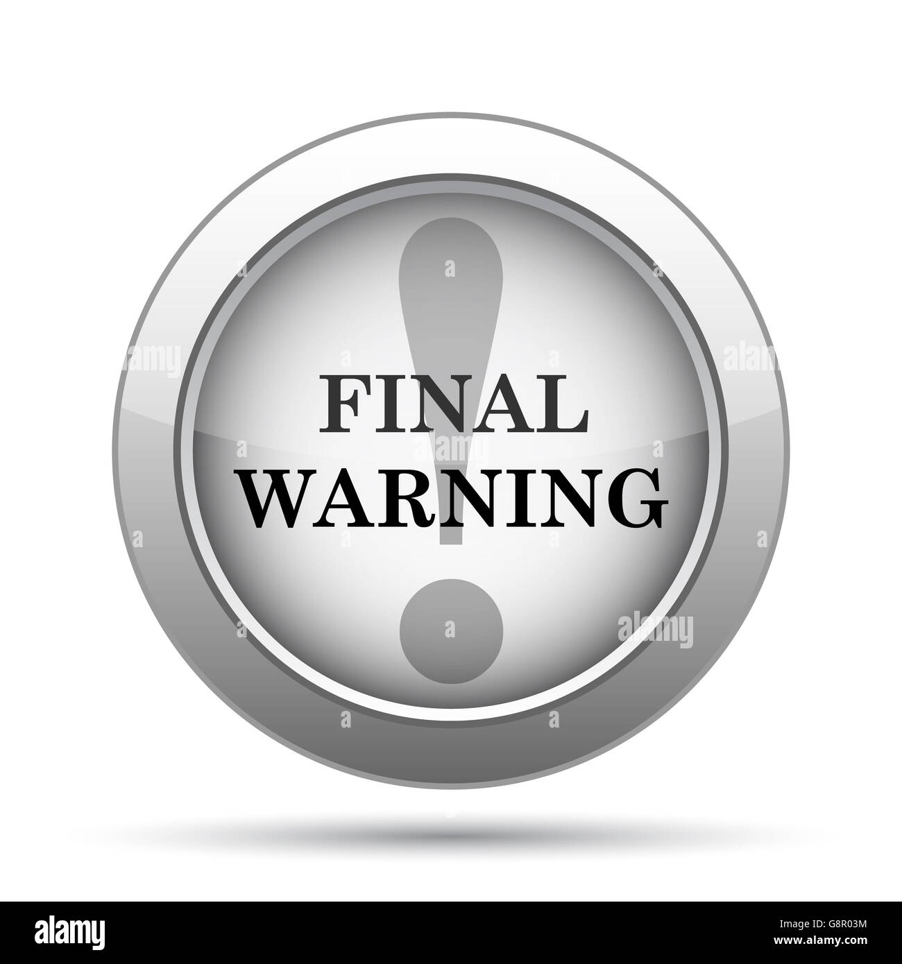 Final warning icon. Internet button on white background Stock Photo - Alamy