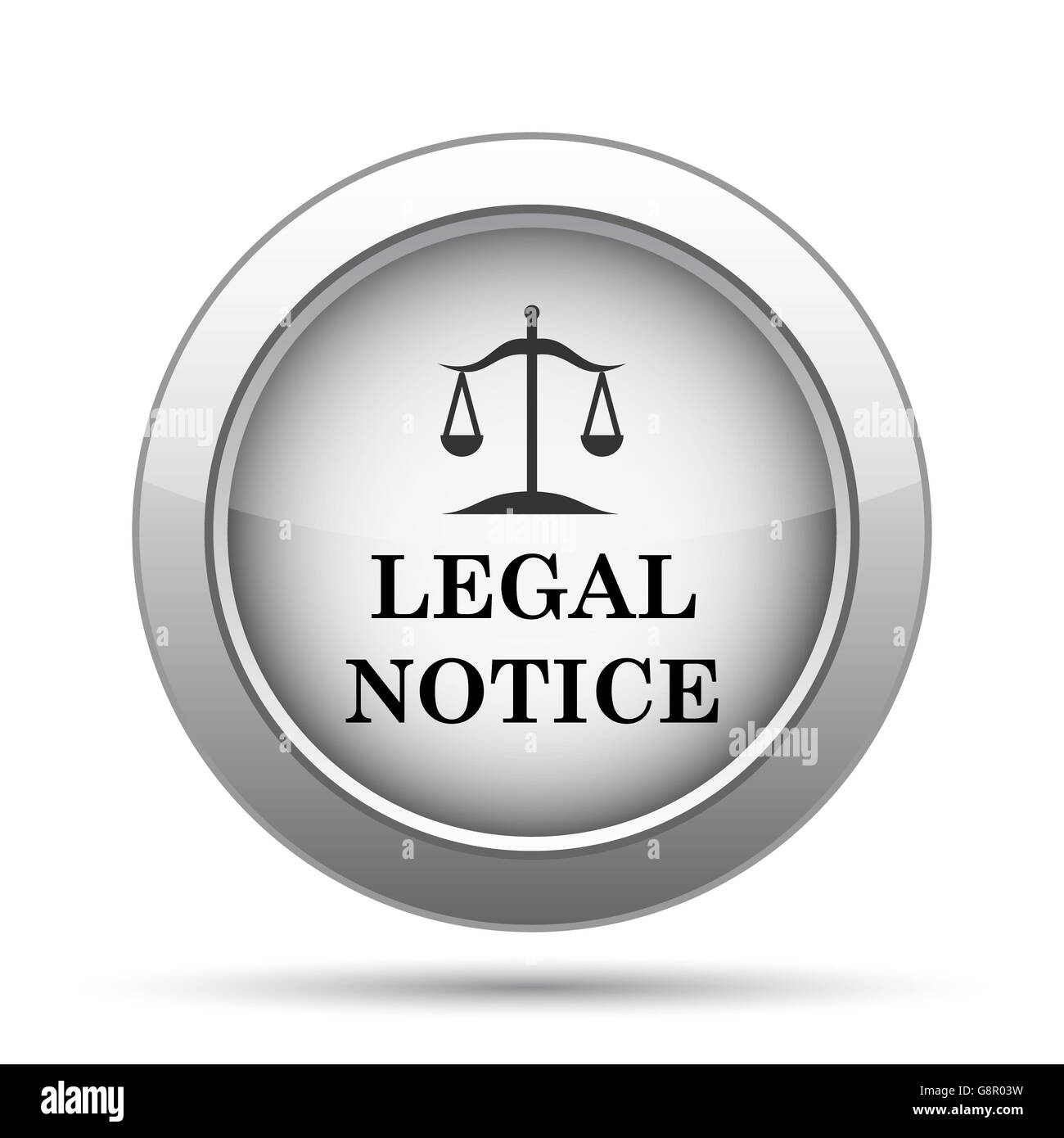 Legal notice icon. Internet button on white background Stock Photo - Alamy