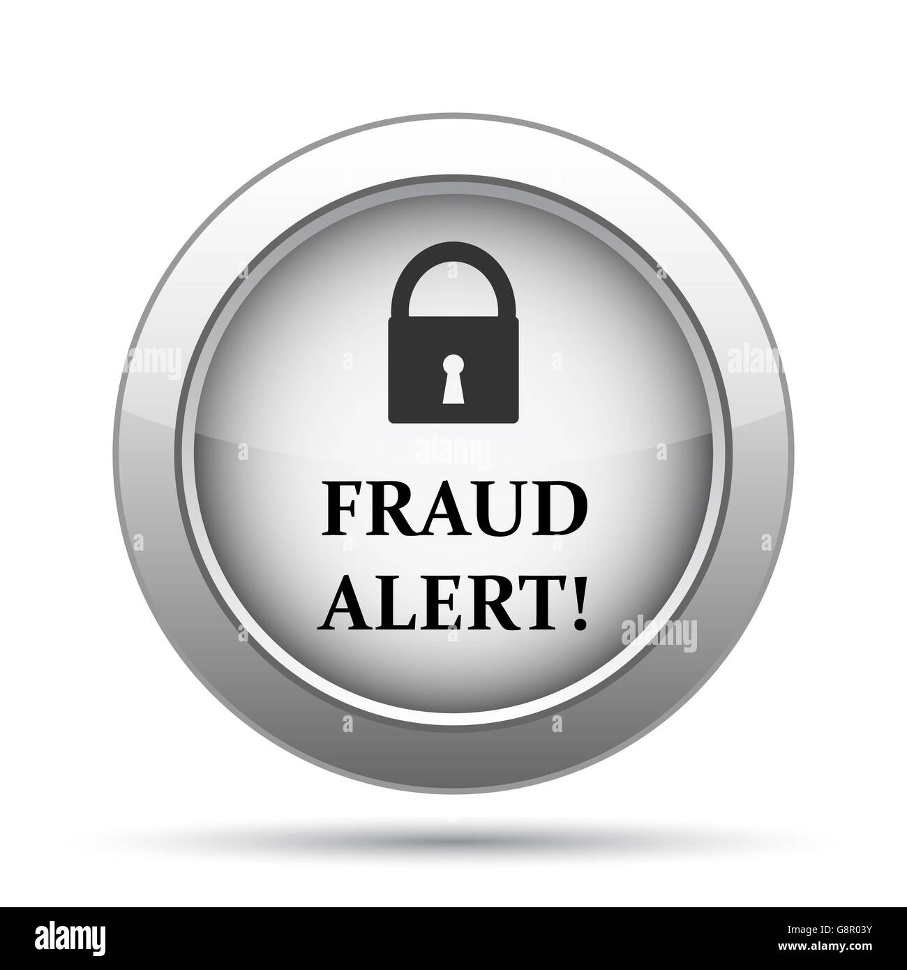 Fraud alert icon. Internet button on white background Stock Photo - Alamy