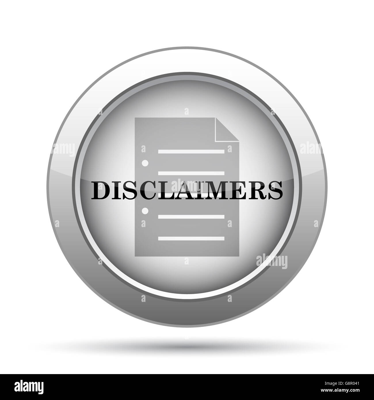 Disclaimers icon. Internet button on white background Stock Photo - Alamy
