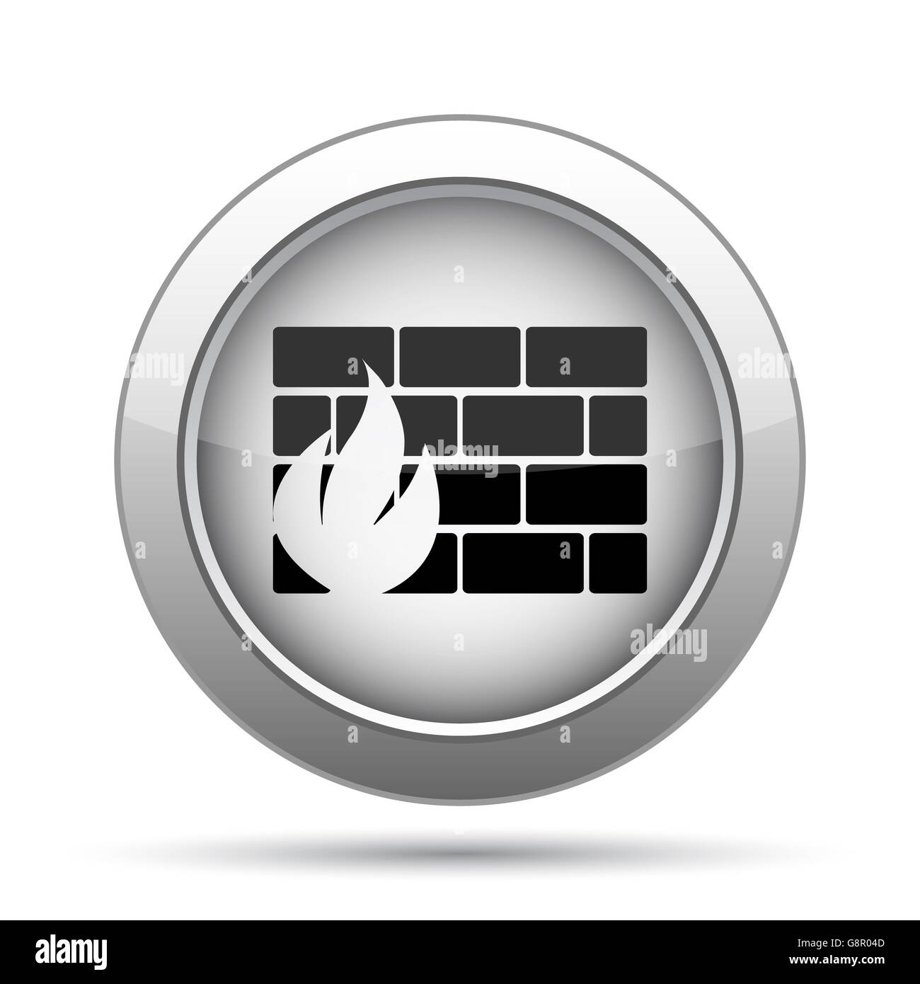 Firewall icon. Internet button on white background Stock Photo - Alamy
