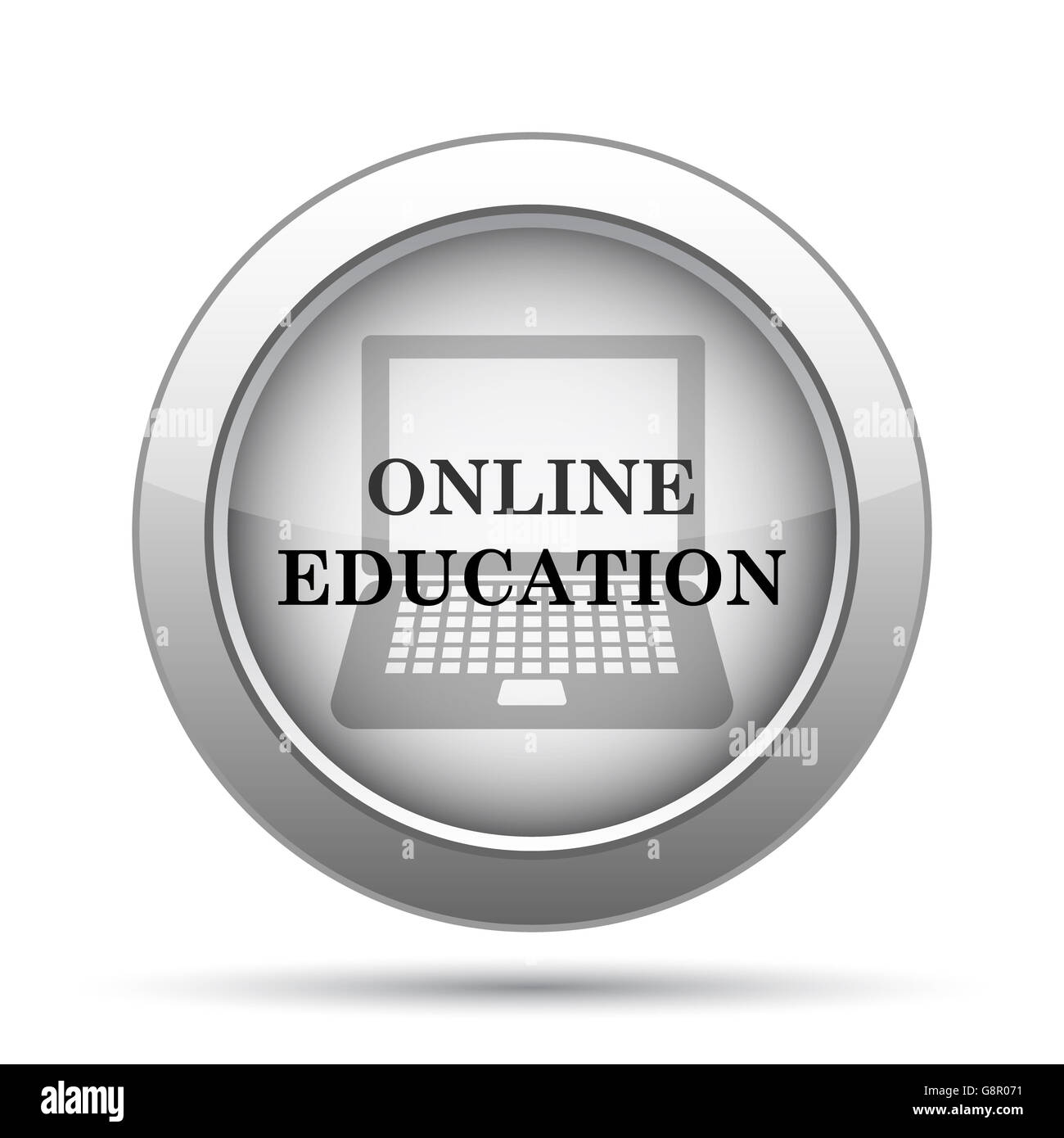 Online education icon. Internet button on white background Stock Photo ...