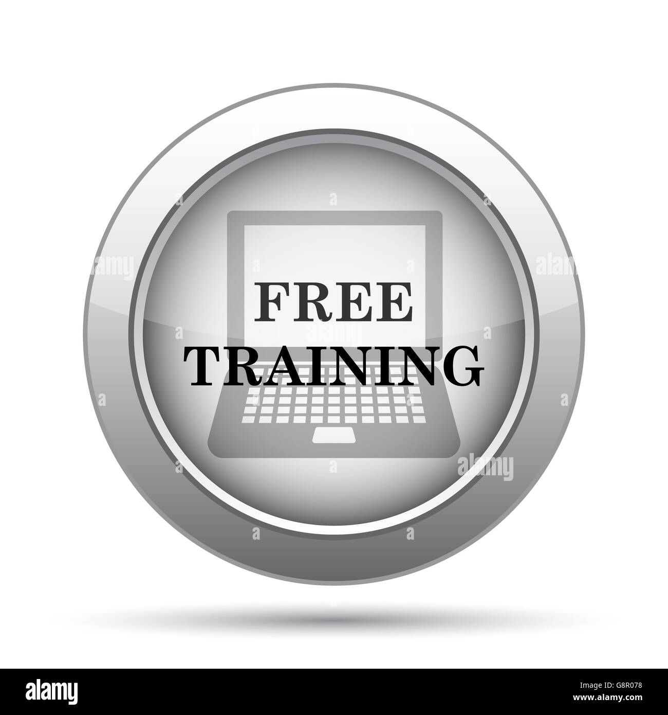 Free training icon. Internet button on white background Stock Photo - Alamy