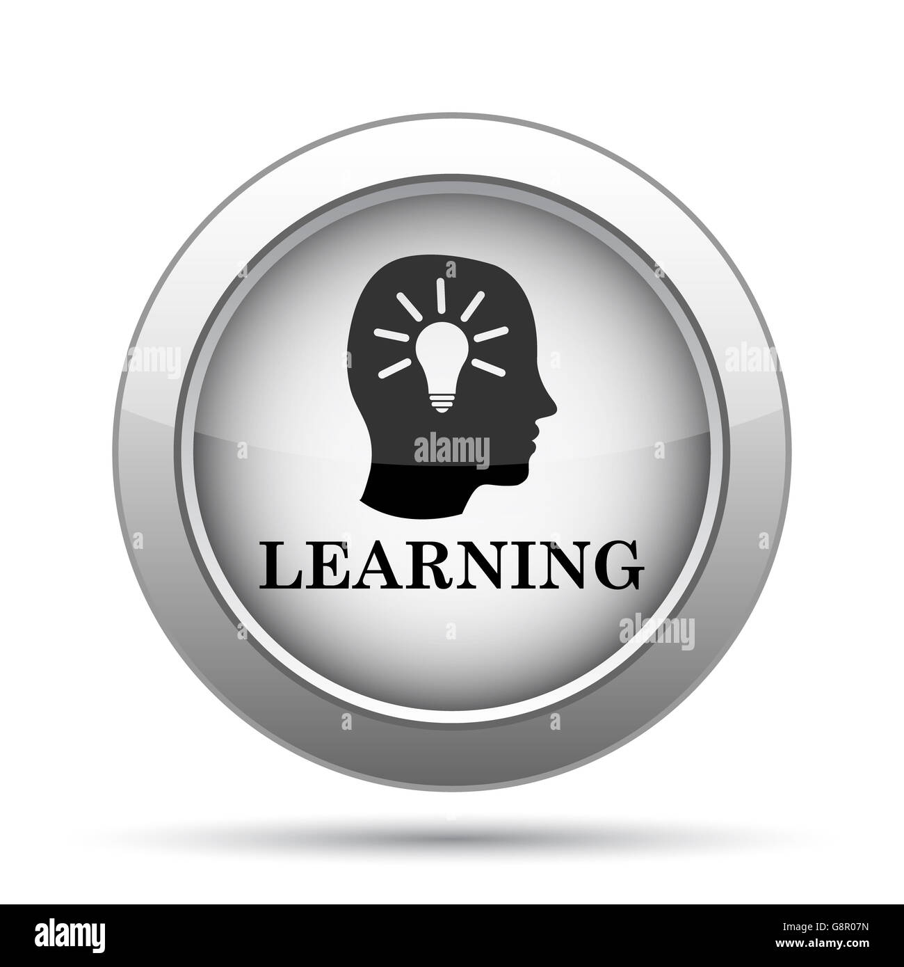 Learning icon. Internet button on white background Stock Photo - Alamy