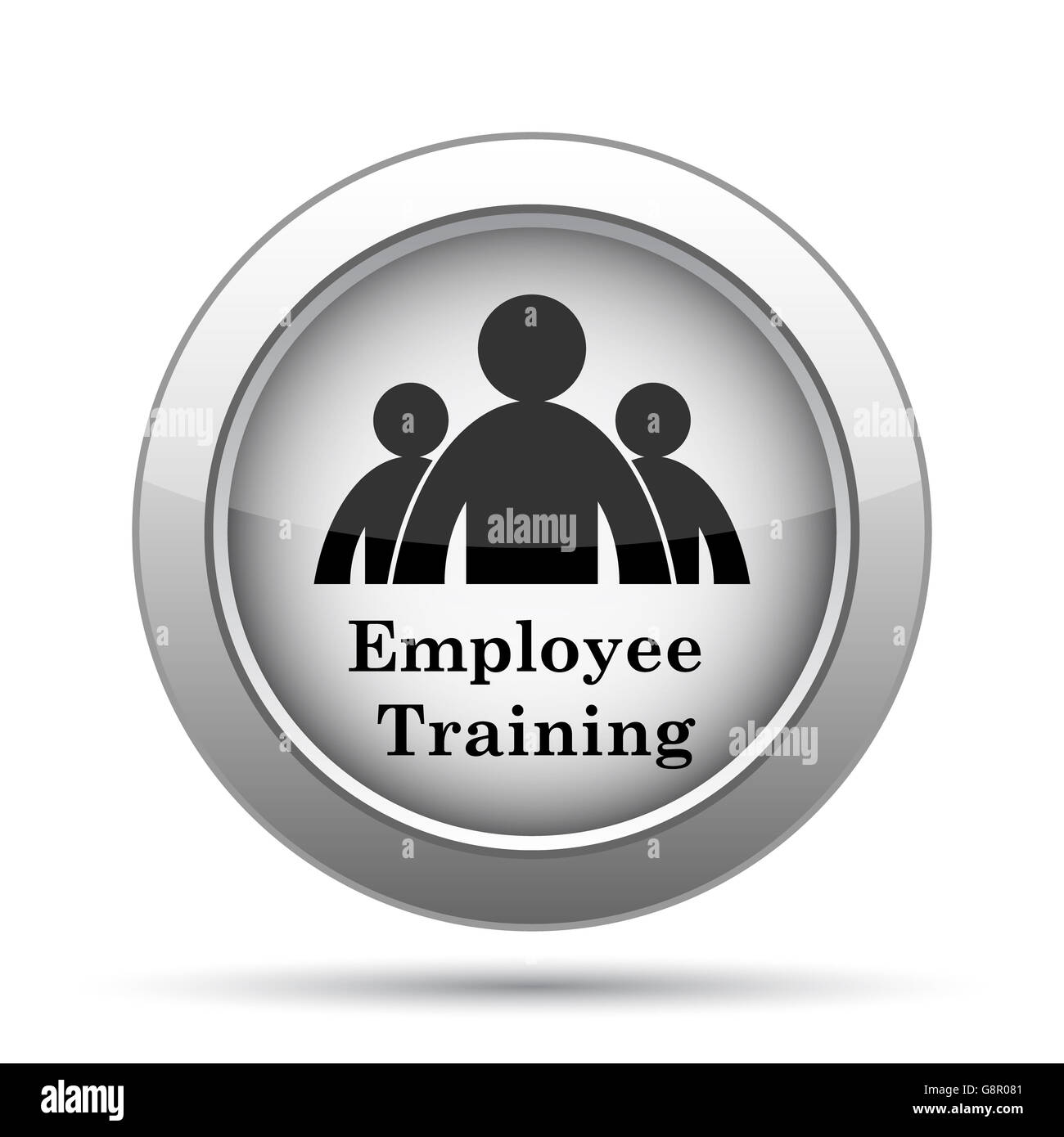 Employee training icon. Internet button on white background Stock Photo ...