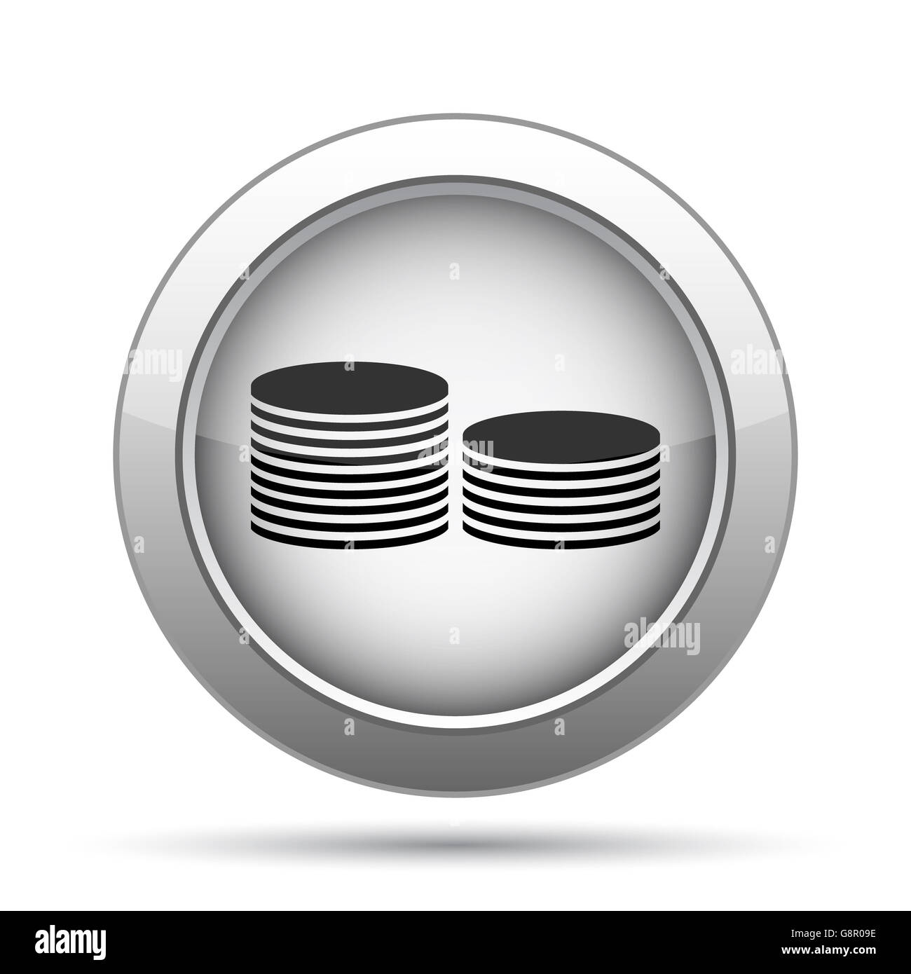 Coins.Money icon. Internet button on white background Stock Photo - Alamy