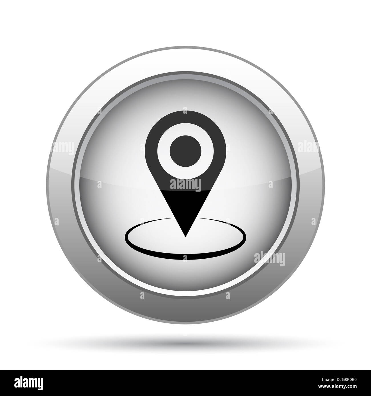 Pin location icon. Internet button on white background Stock Photo - Alamy