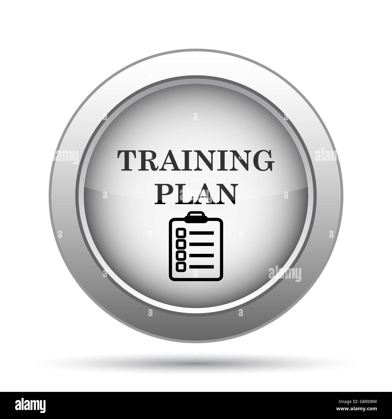 Training plan icon. Internet button on white background Stock Photo - Alamy