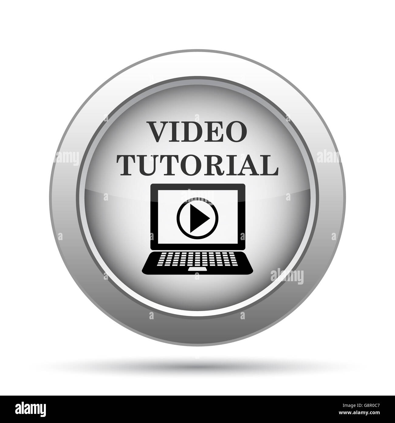 Video tutorial icon. Internet button on white background Stock Photo ...