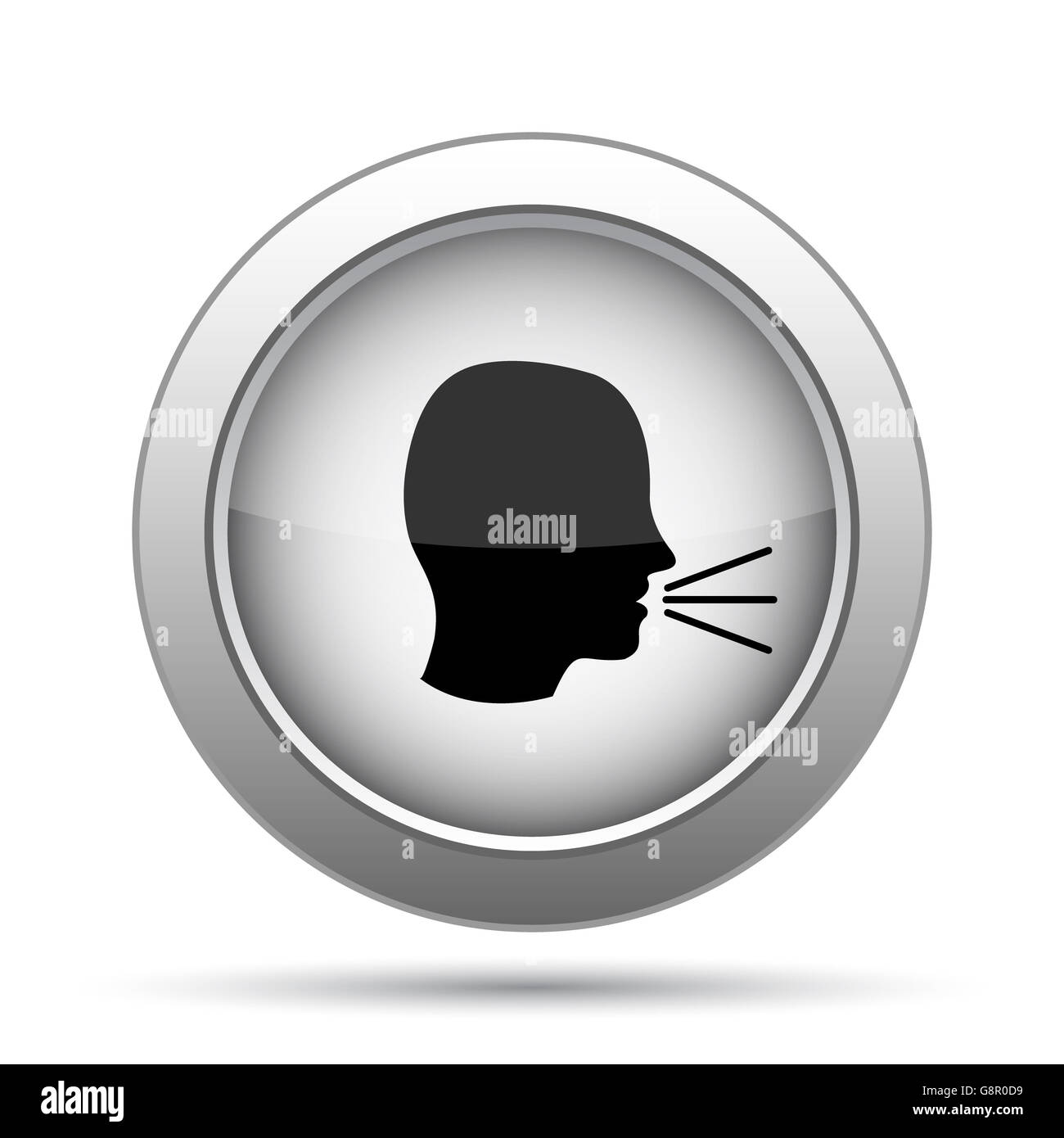 Talking icon. Internet button on white background Stock Photo - Alamy