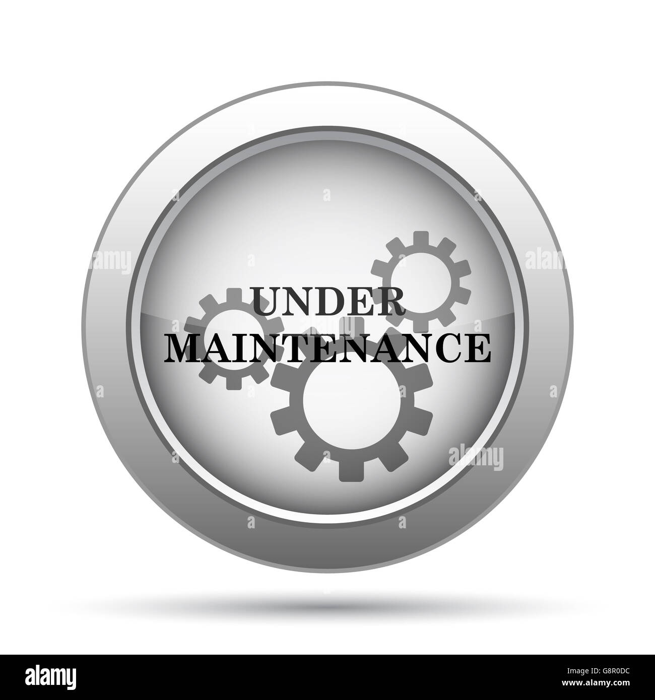 Under maintenance icon. Internet button on white background Stock Photo ...