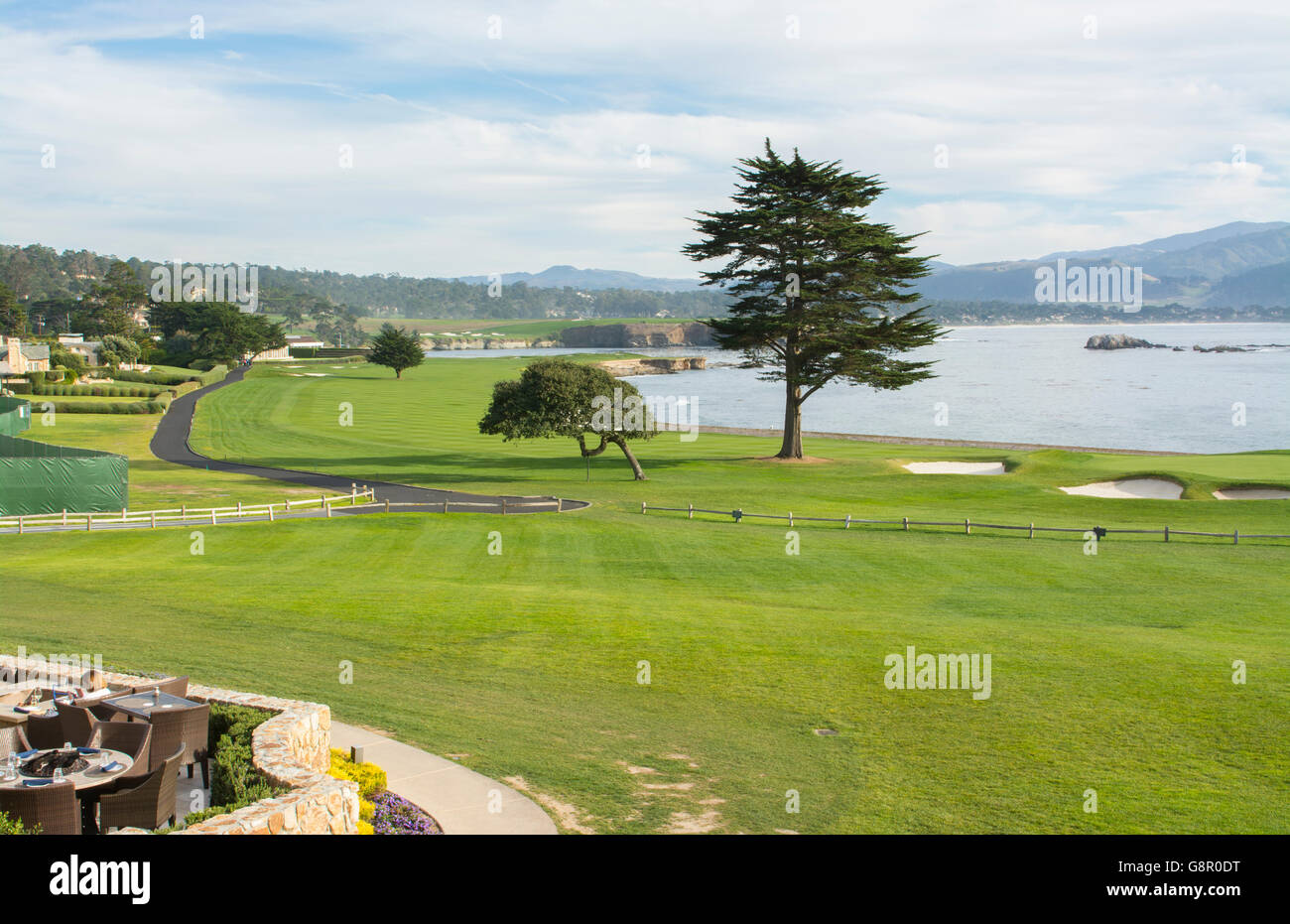 Pebble Beach California famous hole number 18 at Pebble Beach Golf ...