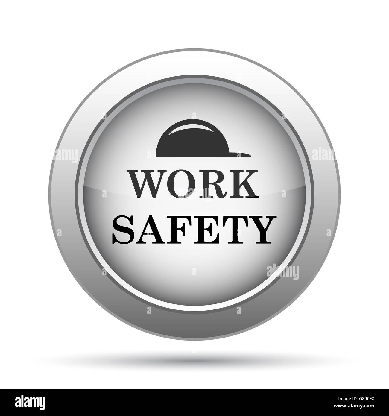 Work safety icon. Internet button on white background Stock Photo - Alamy