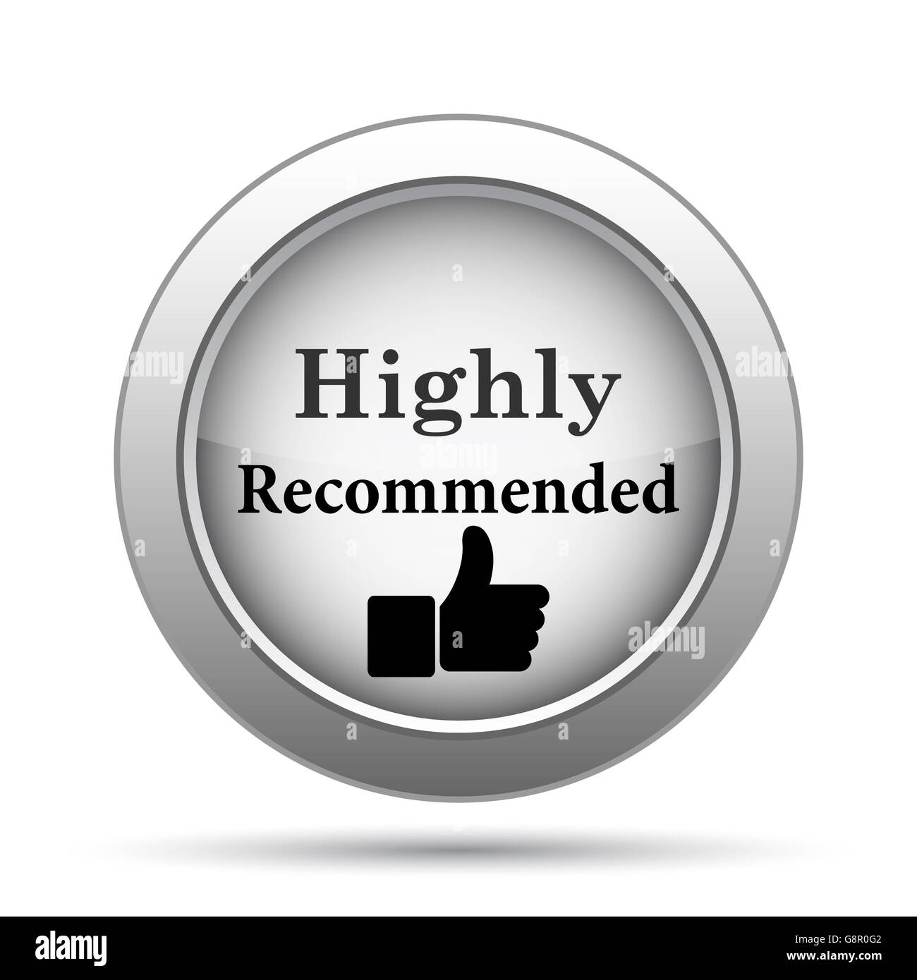 Highly recommended icon. Internet button on white background Stock ...