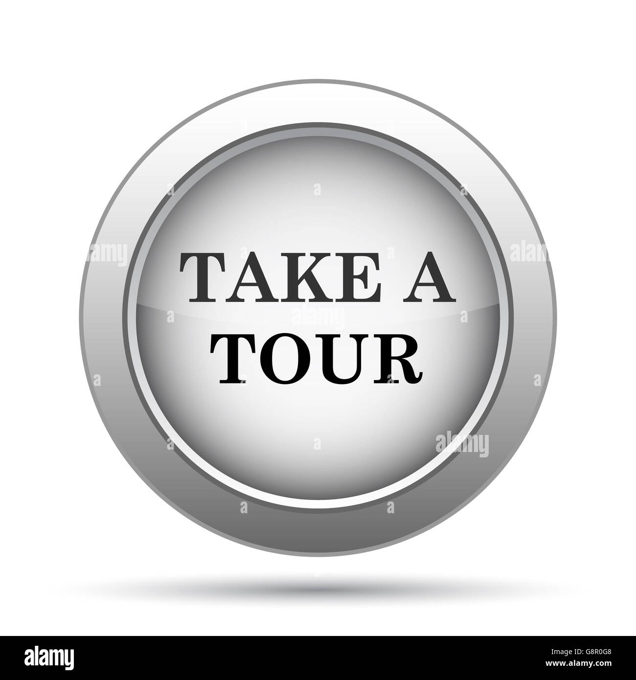 Take a tour icon. Internet button on white background Stock Photo - Alamy