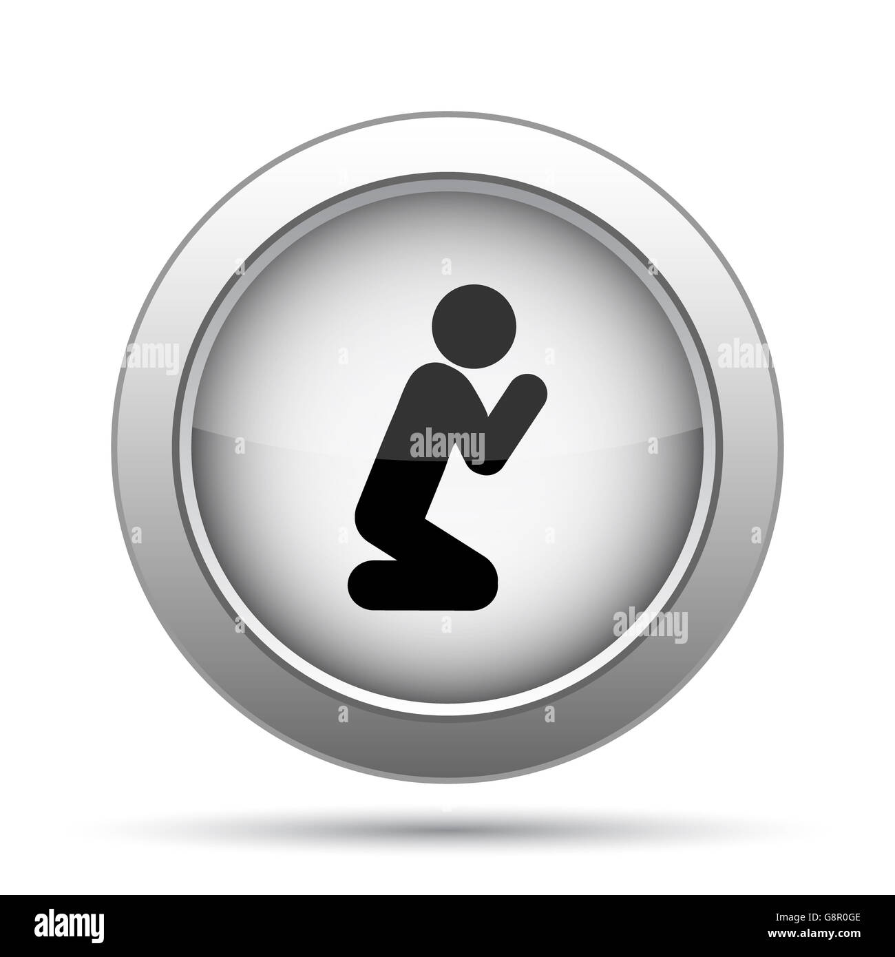 Prayer icon. Internet button on white background Stock Photo - Alamy